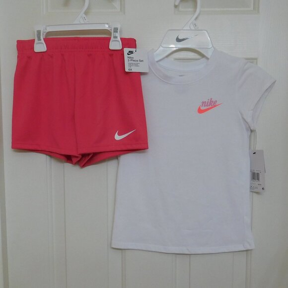 Nike | Matching Sets | Nwt 2pc Nike White Pink Logo Top Aster Pink ...